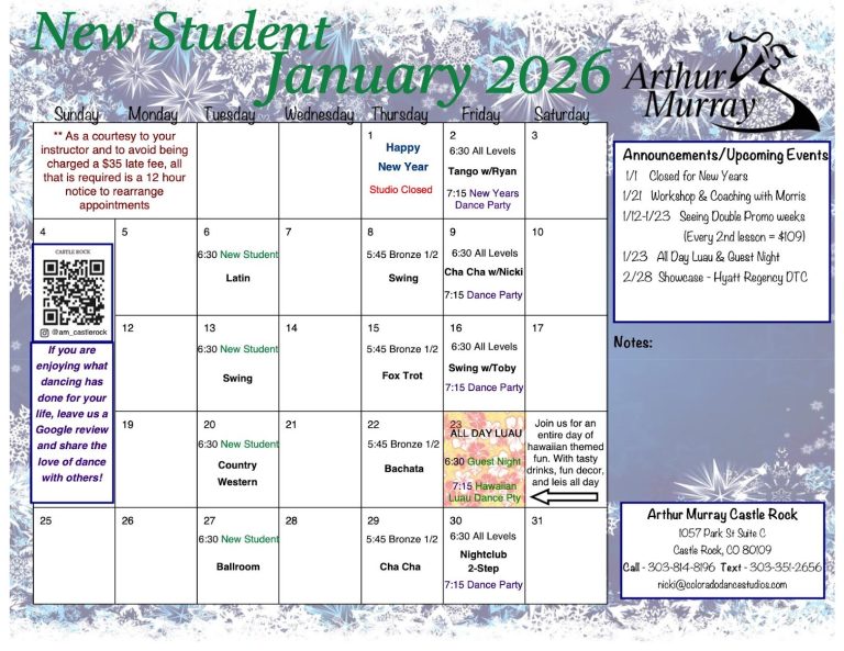 Calendar | Dance Lessons For Adults | Arthur Murray Dance Studio in ...